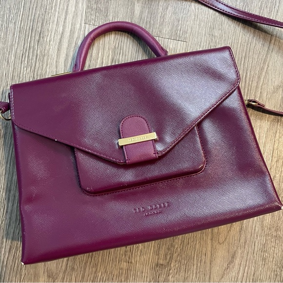 Ted Baker | Bags | Ted Baker Plum Purple Patent Leather Structured ...